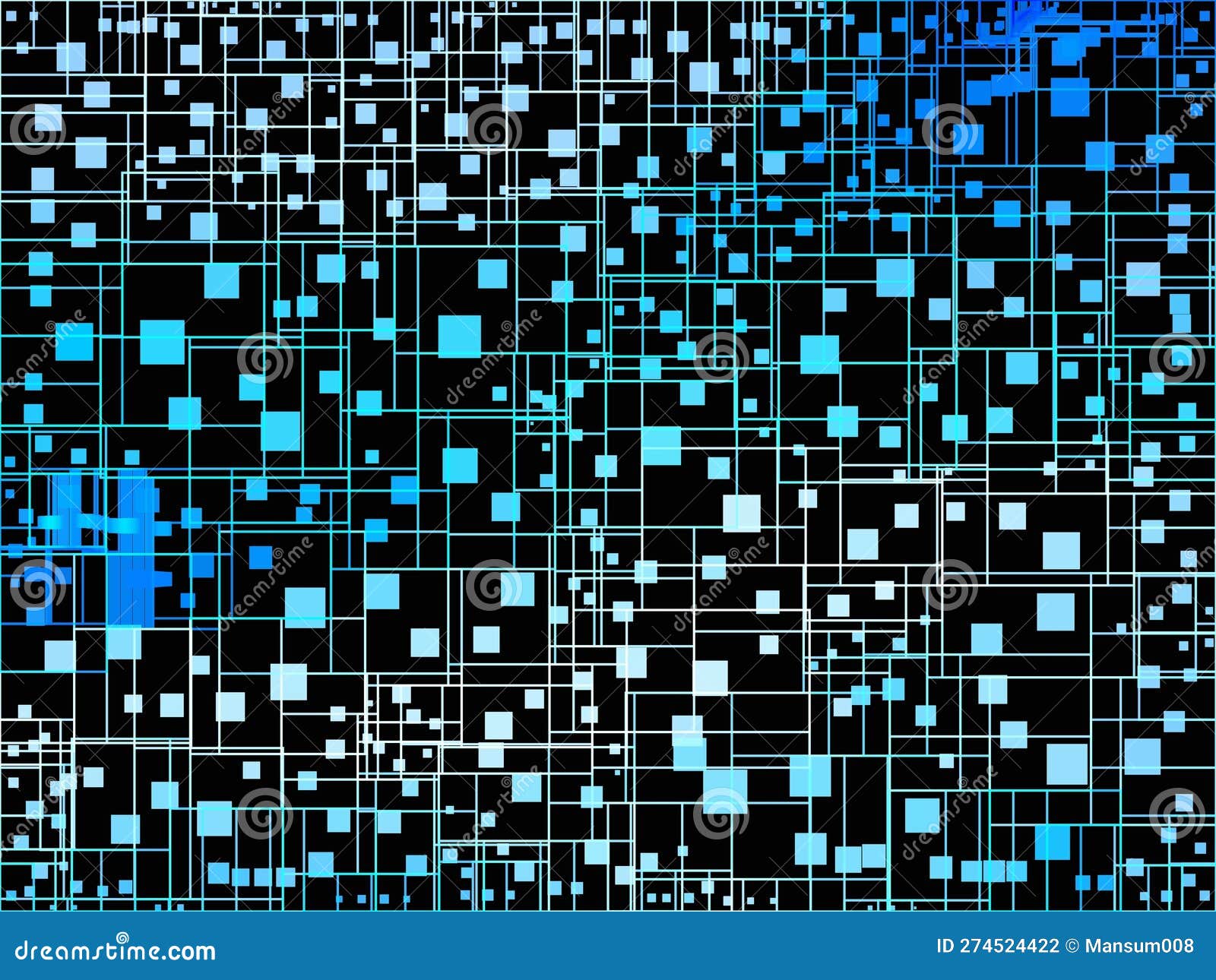 Abstract Background with Square Pixels and Squares Stock Illustration ...