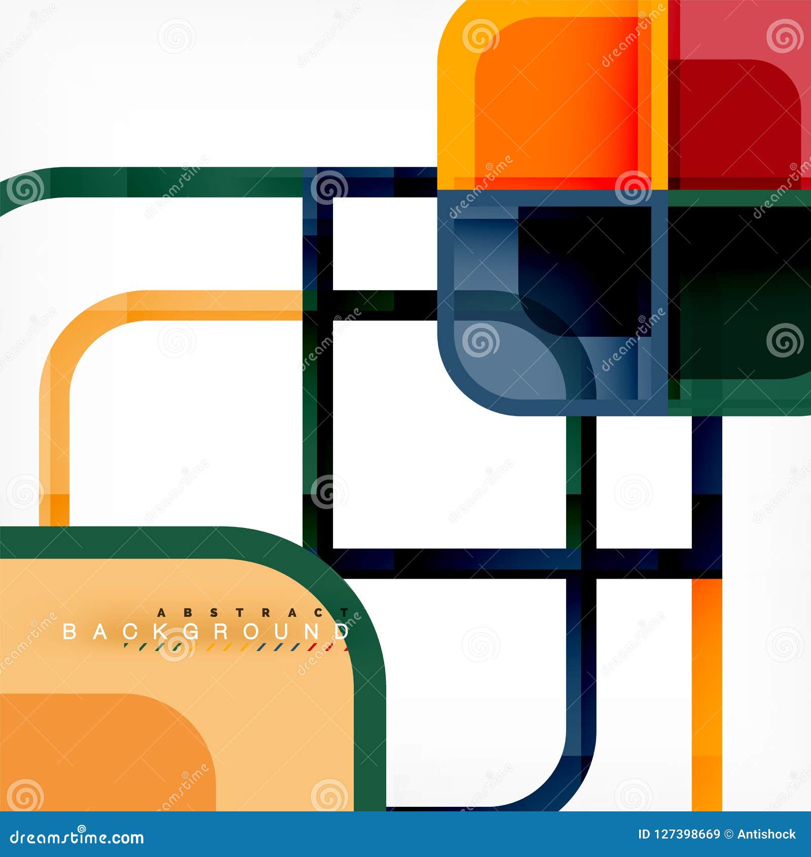 Abstract Background, Square Shapes Geometric Composition Stock Vector ...