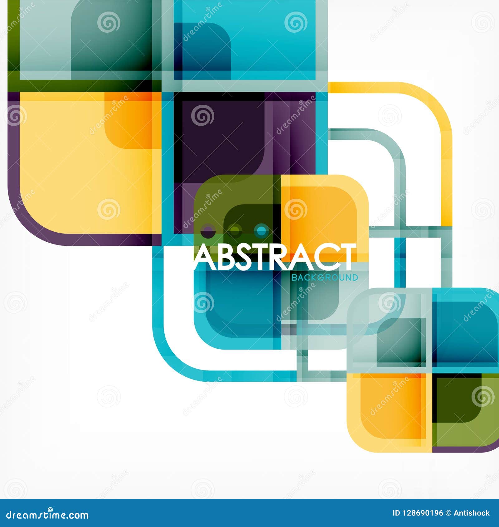 Abstract Background, Square Shapes Geometric Composition Stock Vector ...