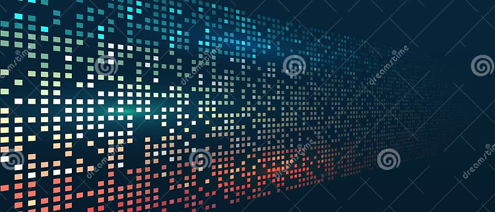Abstract Background With Squares Array Binary Code Connection 3323