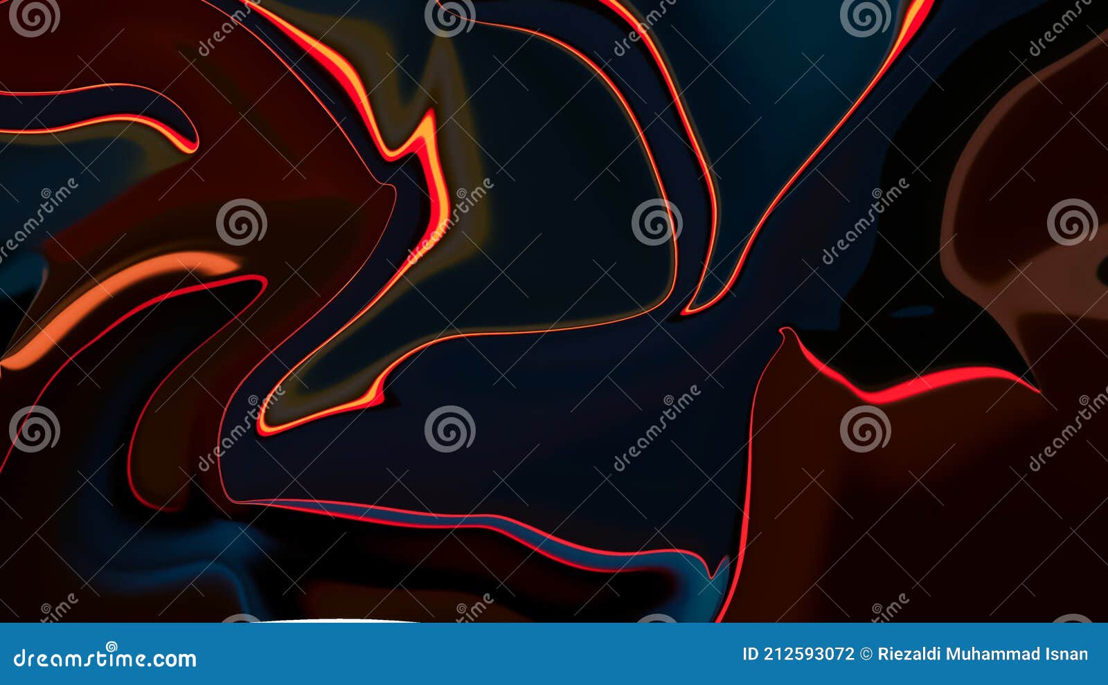 Abstract Background with Squiggly Lines and a Combination of Bright ...