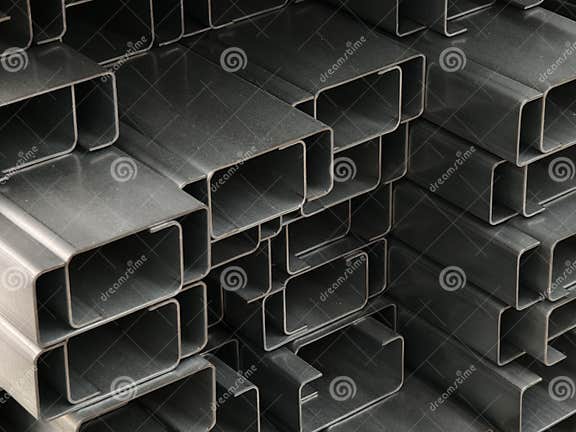 Abstract Background with Stack Numerous Metallic Profile Stock Photo ...