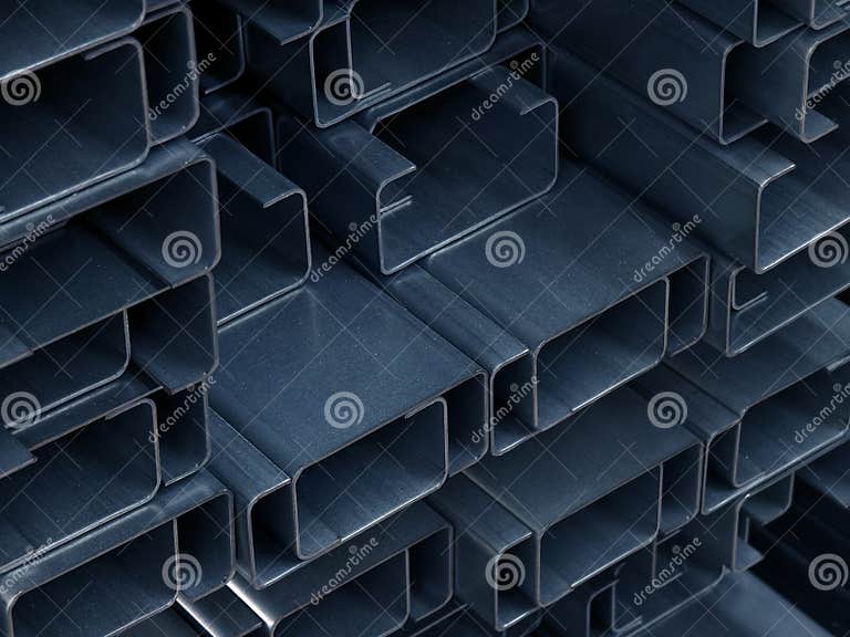Abstract Background with Stack Numerous Metallic Profile Stock Photo ...