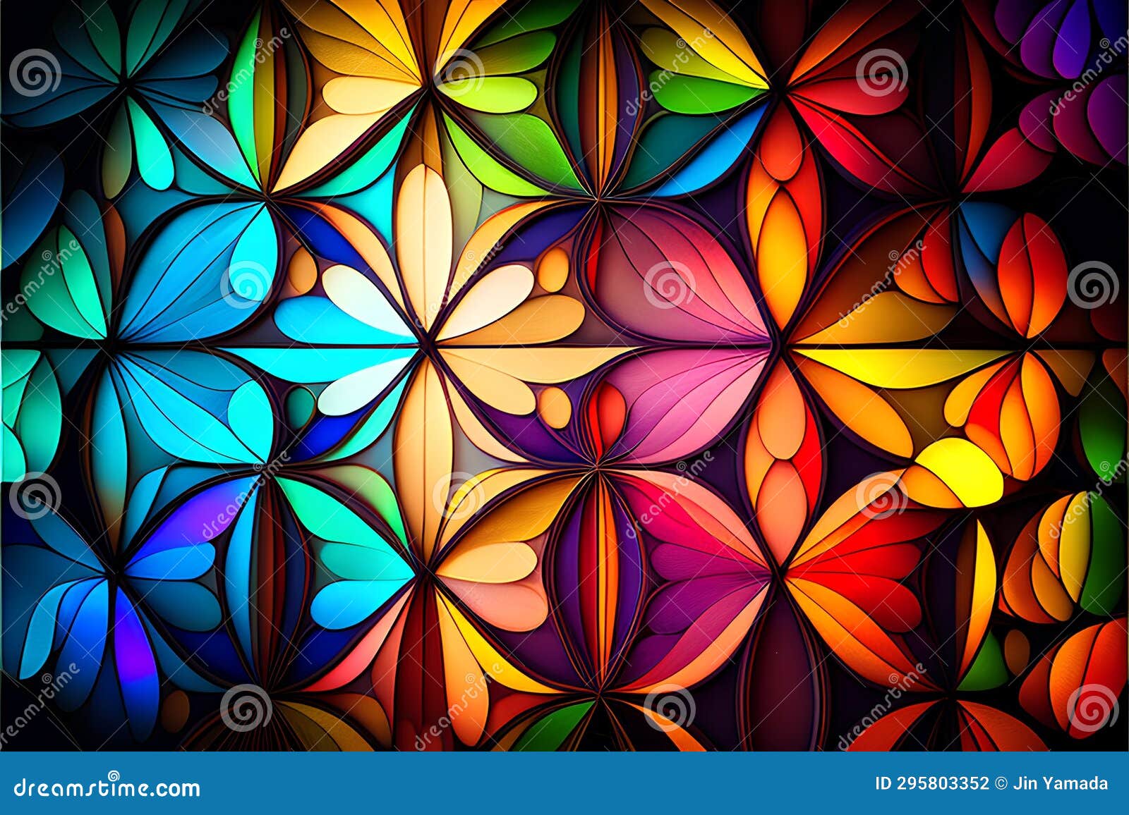 Abstract Background with Stained-glass Window Effect, Computer ...