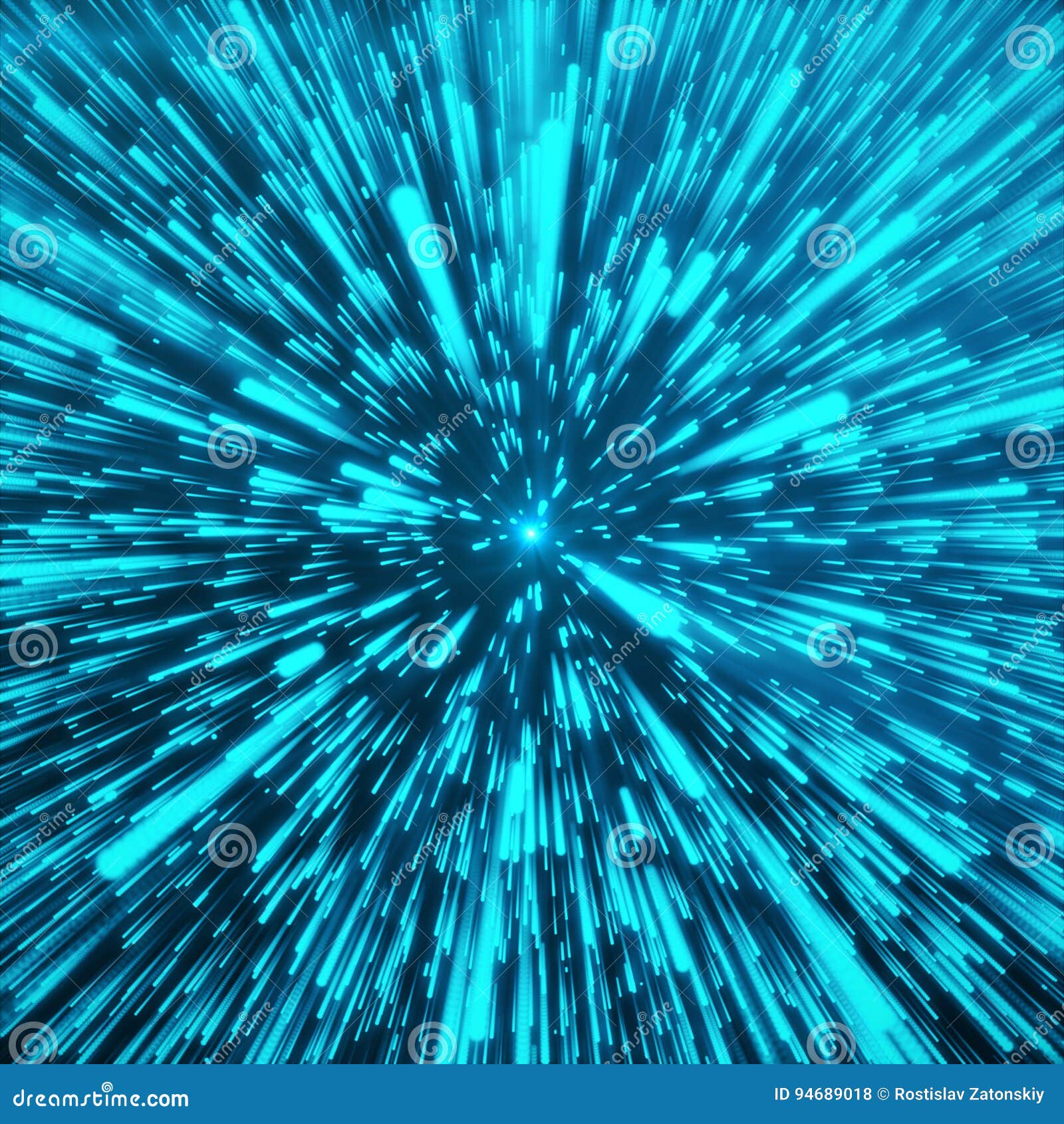 Abstract Background with Star Warp or Hyperspace. Abstract Exploding ...