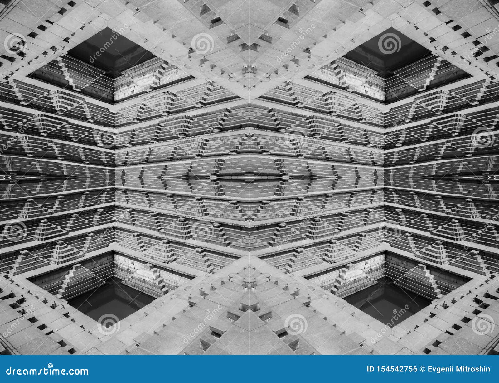 Abstract Background of Stepped Pyramids. Stepped Wells of India Stock ...