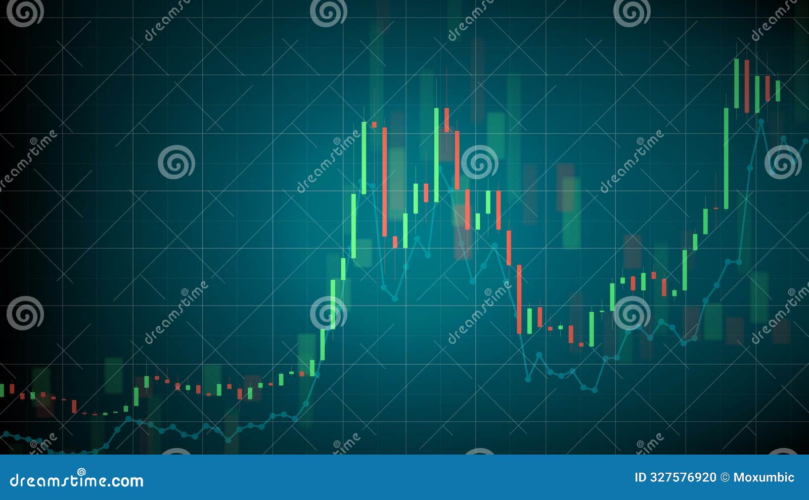 Abstract Background Stock Market Candle Stick on Graph Chart Black ...