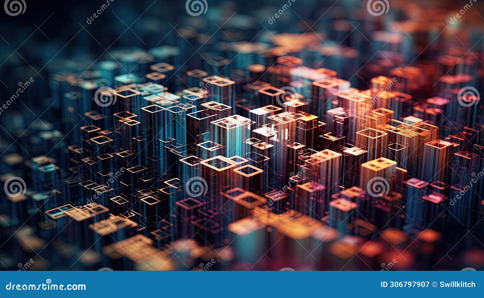 Abstract Background With Structure Of Cubes Colorful Cubes Texture For