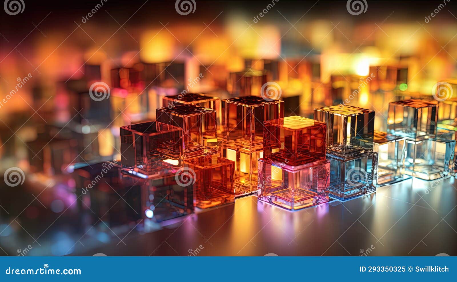 Abstract Background With Structure Of Cubes Colorful Cubes Texture For