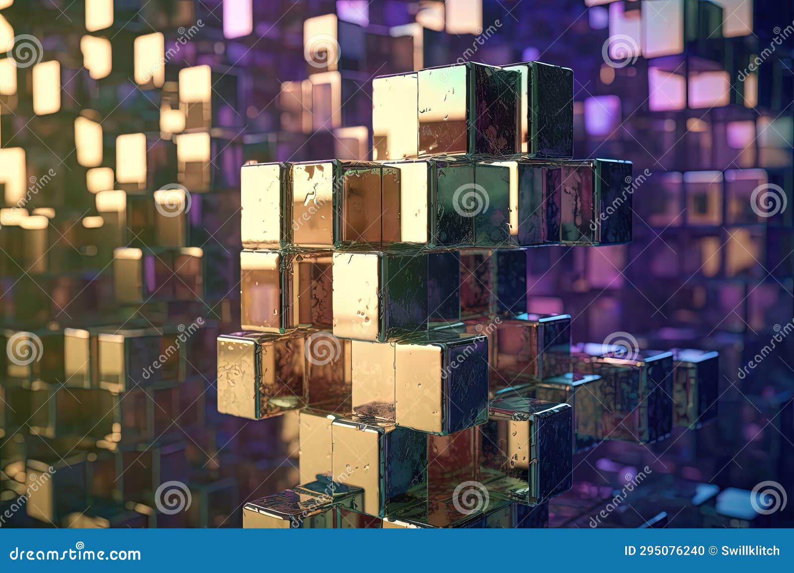 Abstract Background with Structure of Cubes. Colorful Cubes Texture for ...