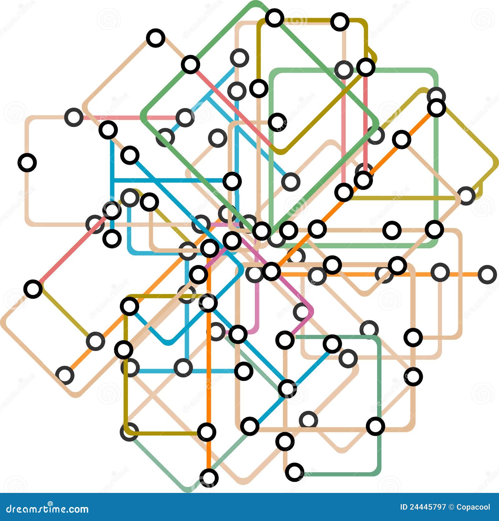 Abstract Background of a Subway Map Stock Illustration - Illustration ...