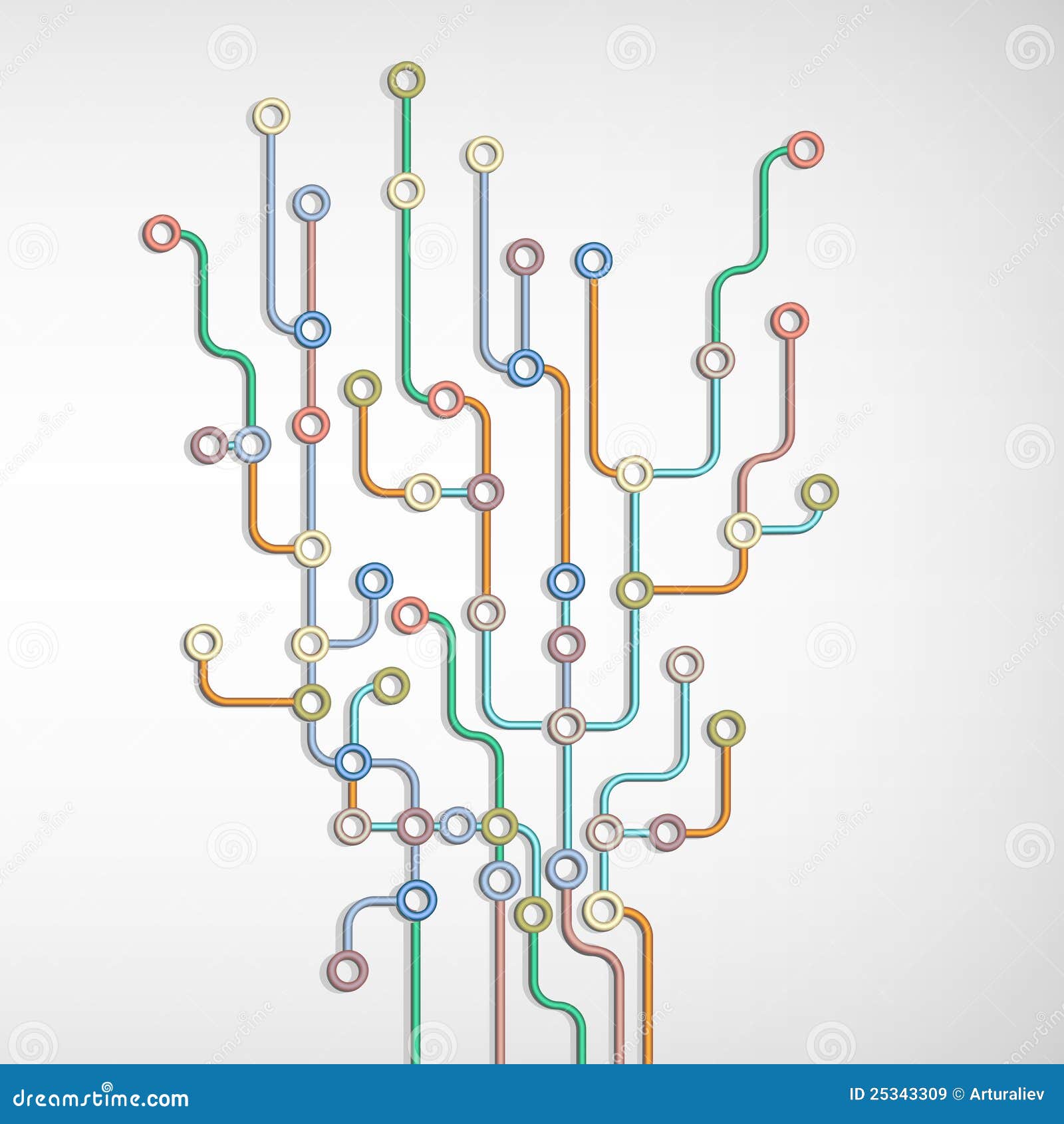 Abstract Background of a Subway Map Stock Vector - Illustration of ...