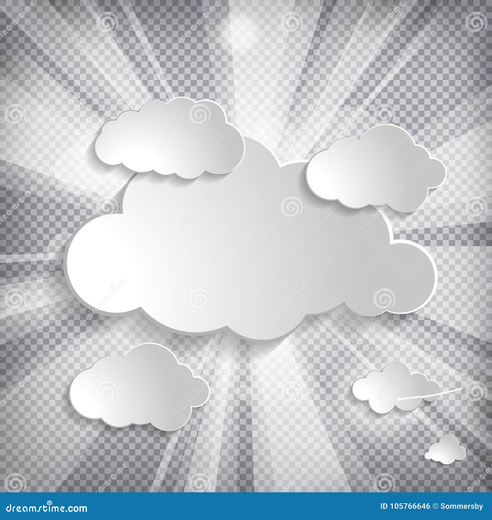 Abstract Background with Sun Rays and Clouds on a Chequered Back Stock ...