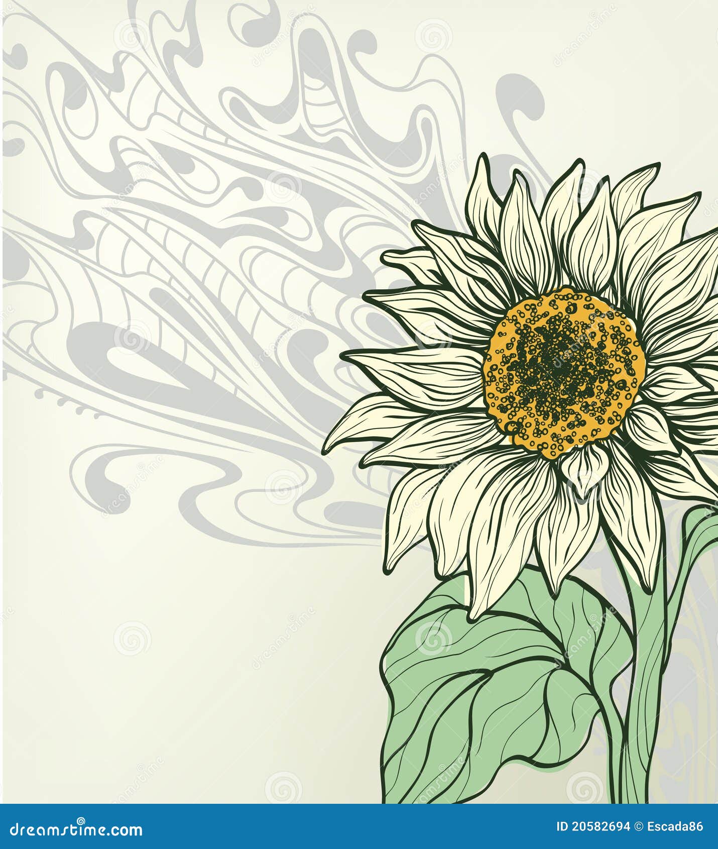 Abstract Background with Sunflower Stock Vector - Illustration of ...