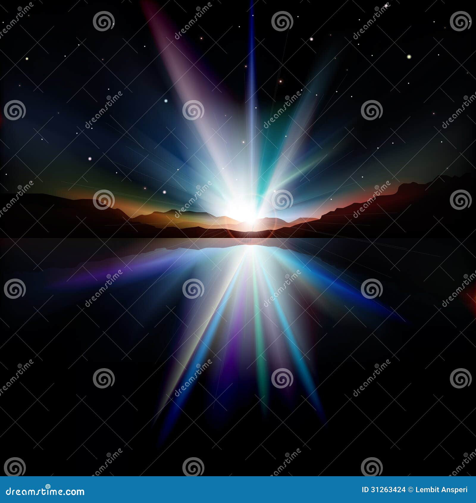 Abstract Background with Sunrise and Mountains Stock Vector ...