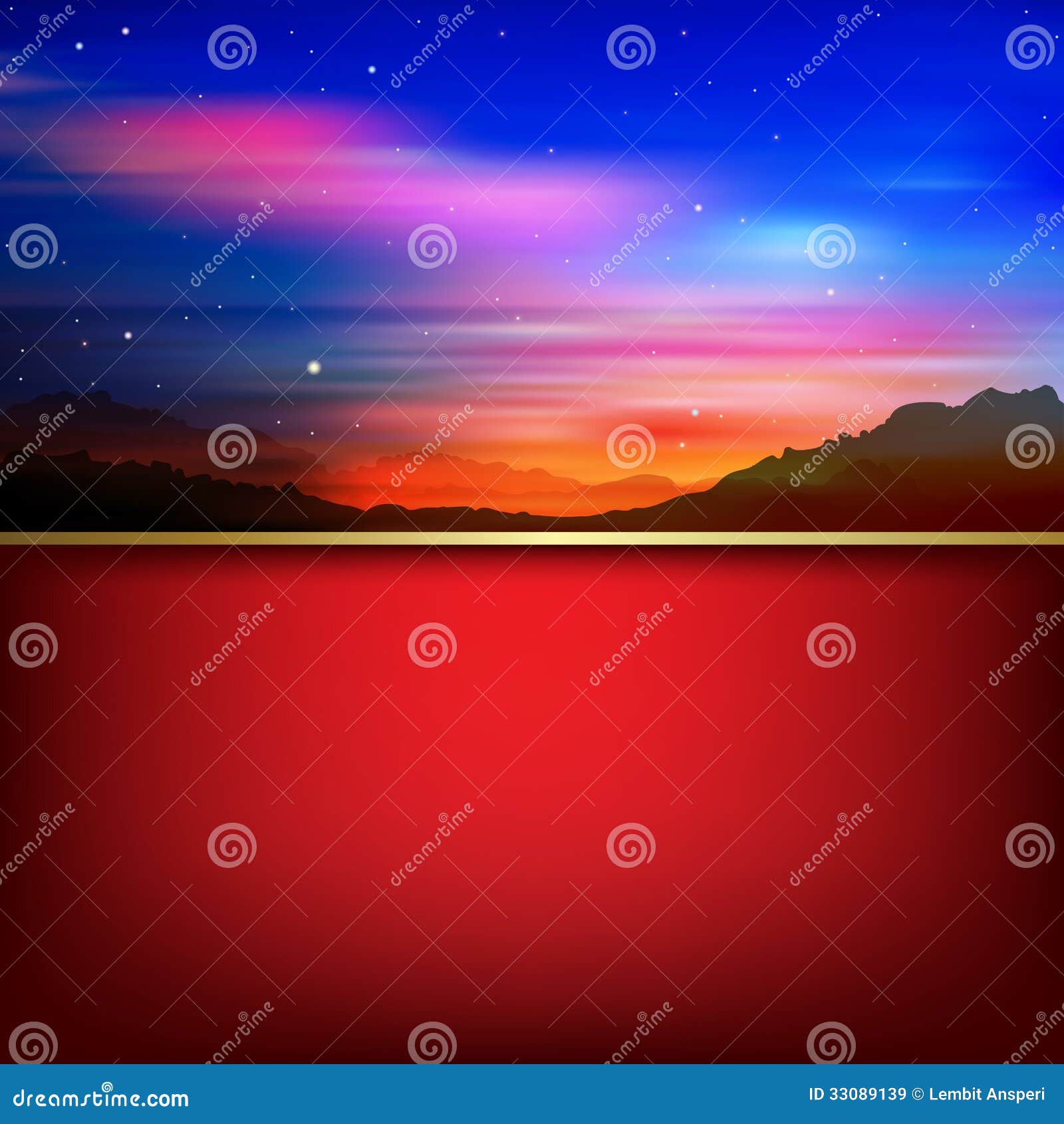 Abstract Background with Sunrise and Mountains Stock Vector ...