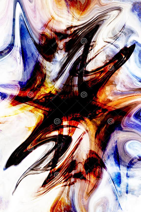 Abstract Background with Swirling Movements in Elemental Structure ...