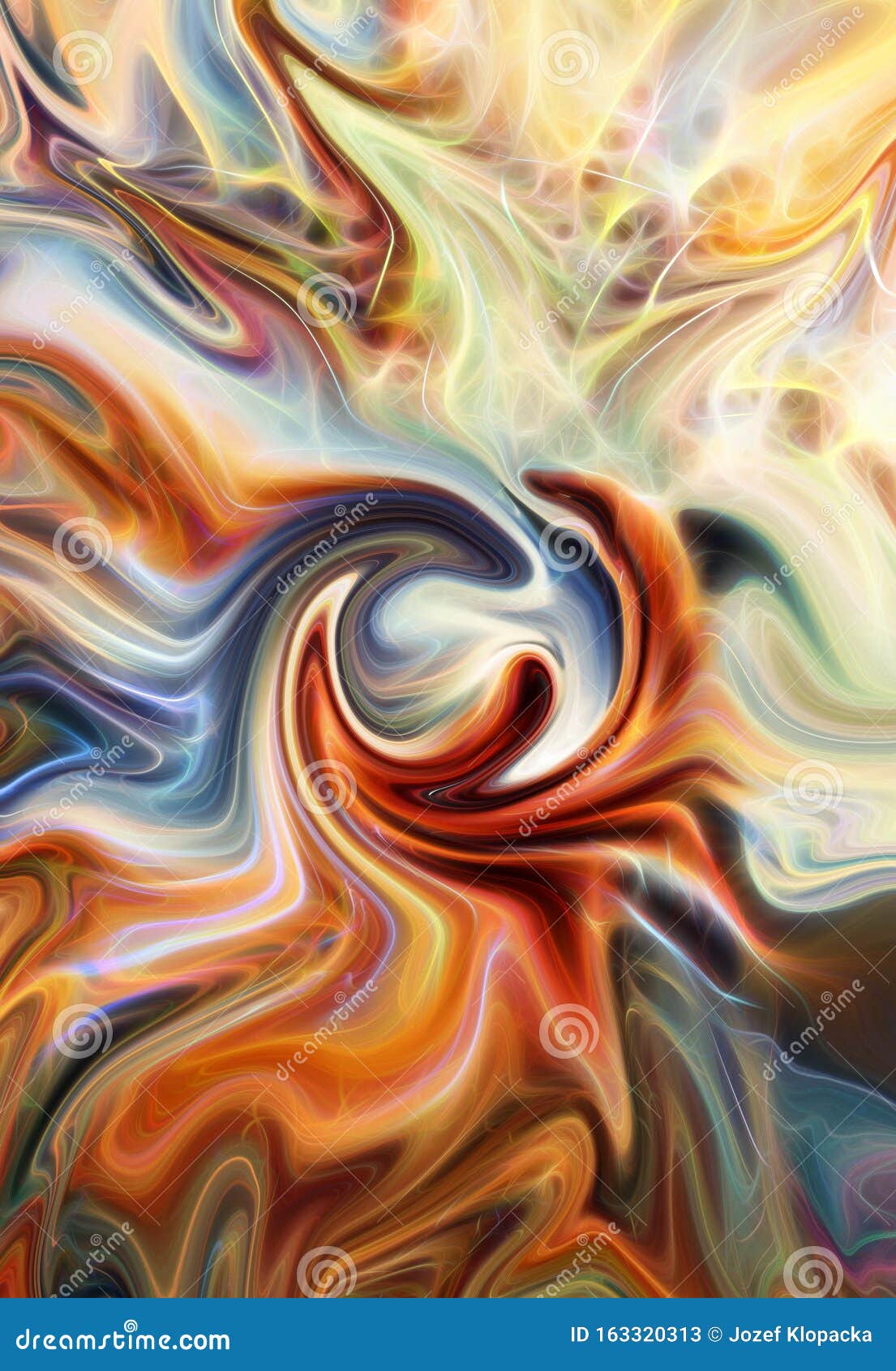 Abstract Background with Swirling Movements in Elemental Structure ...