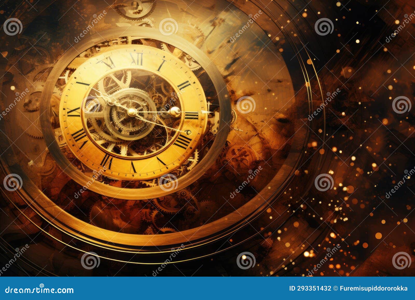 Abstract Background with Symbols of Time and Cyclicity Stock ...