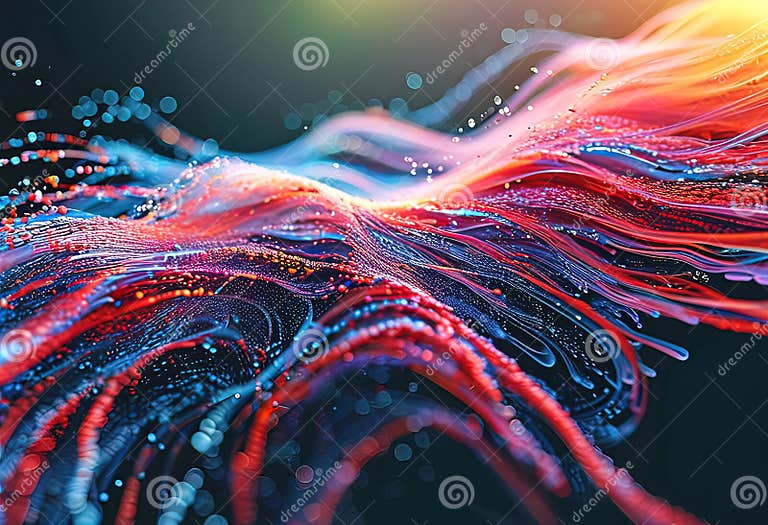 Abstract Background of Technological Particles in the Form of an ...