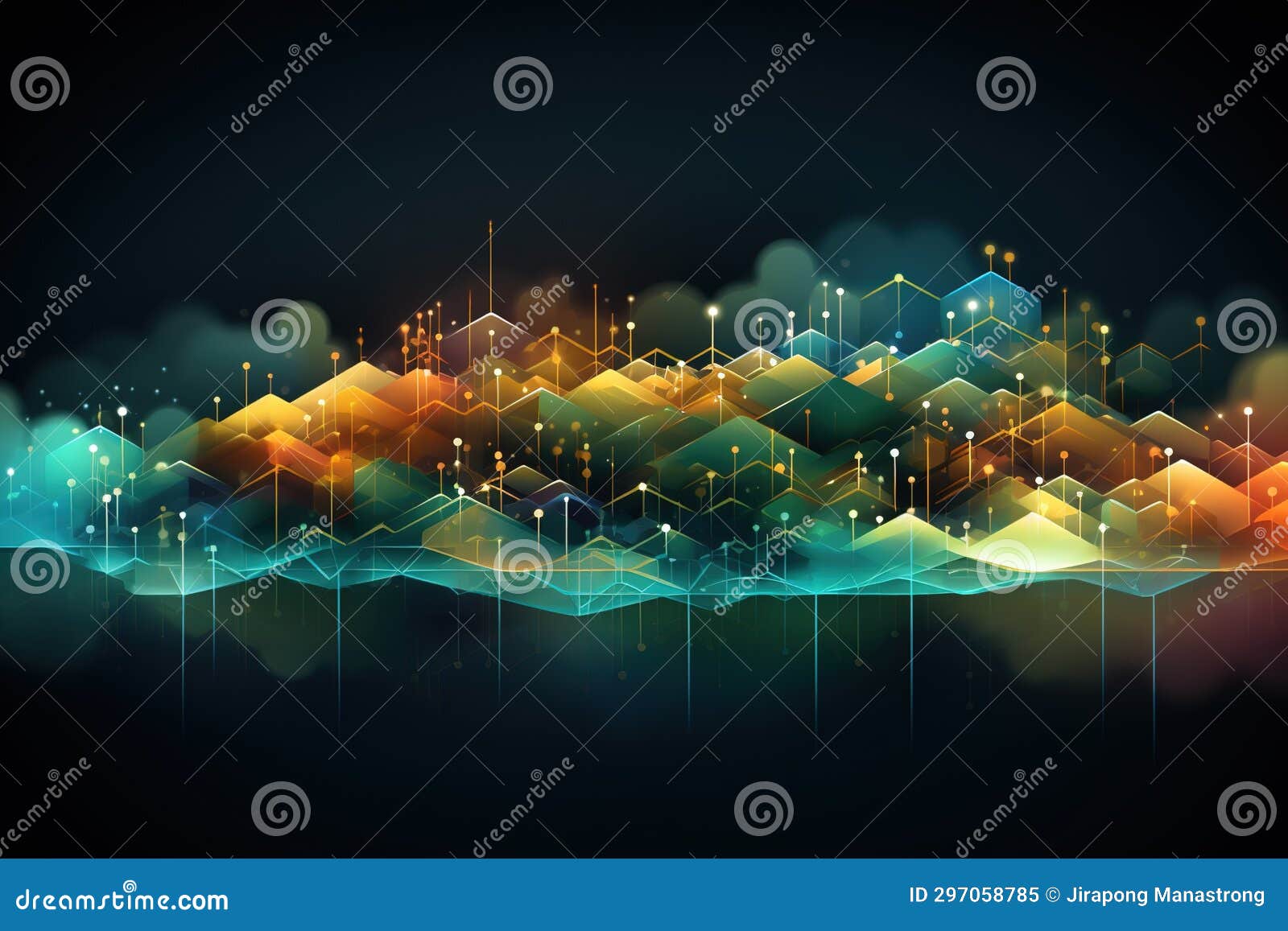 Abstract Background Technology, Cloud Networking, Generative Ai. Stock Illustration ...