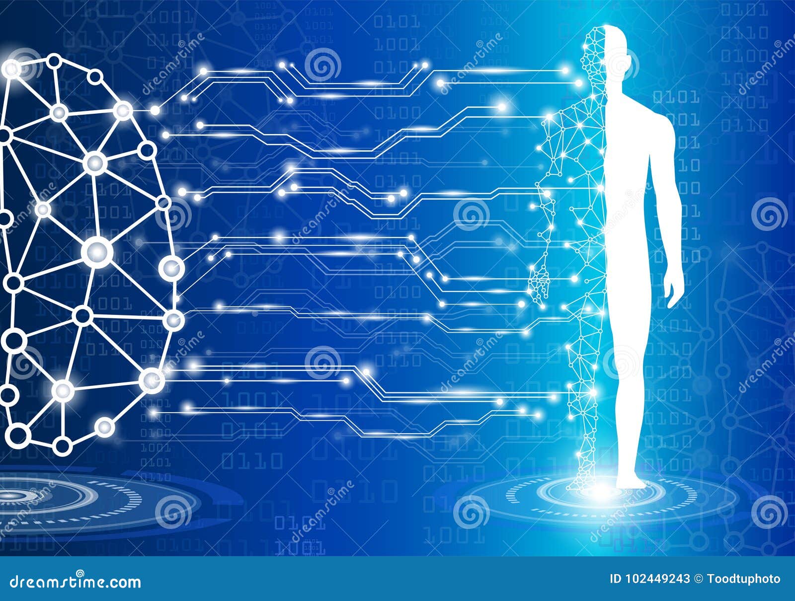 Abstract Background Technology Concept in Blue Light Stock Vector ...