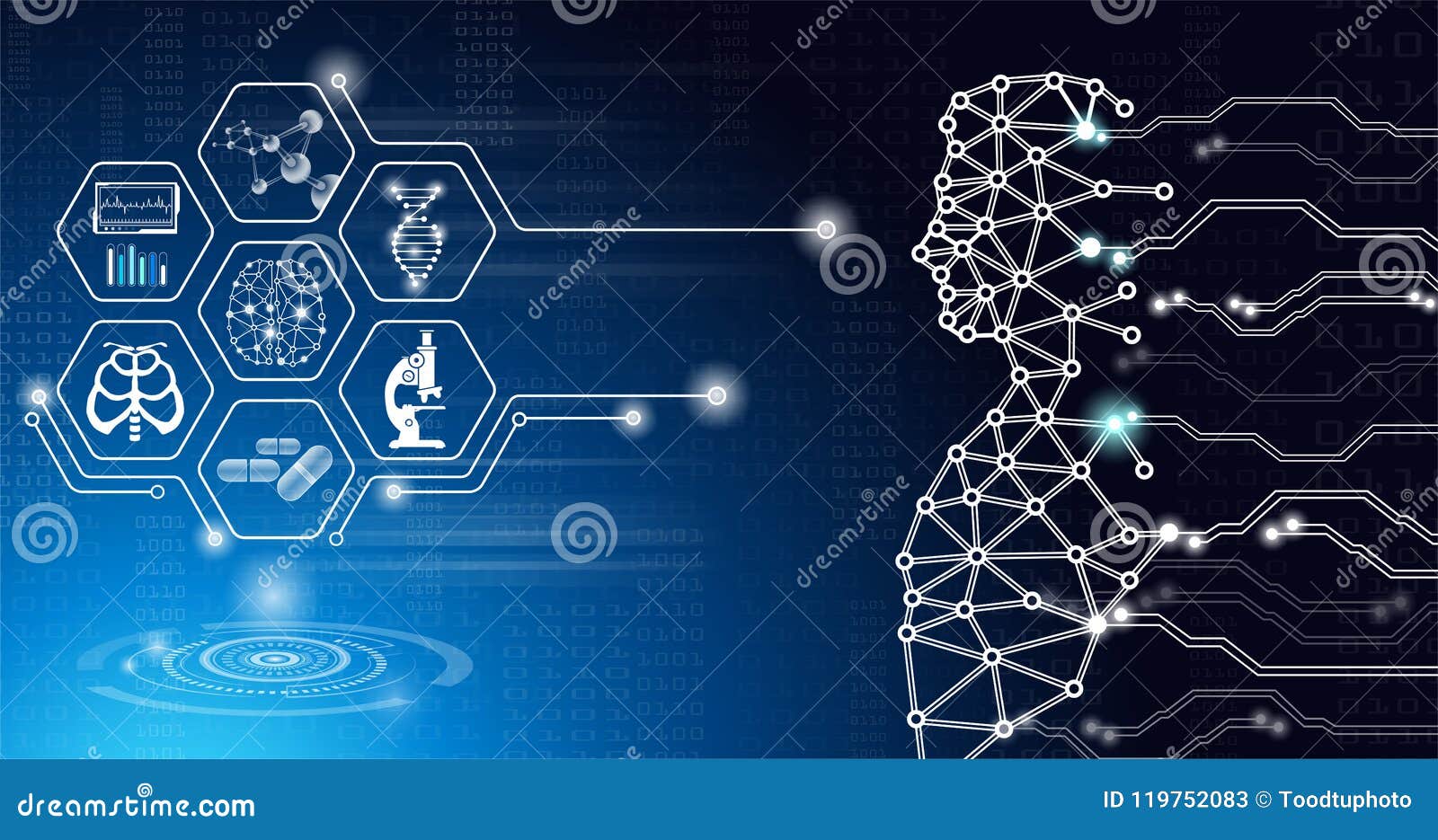 Abstract Background Technology Concept in Blue Light Stock Vector ...