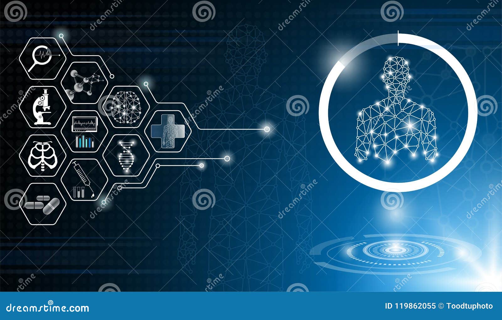 Abstract Background Technology Concept in Blue Light Stock Vector ...