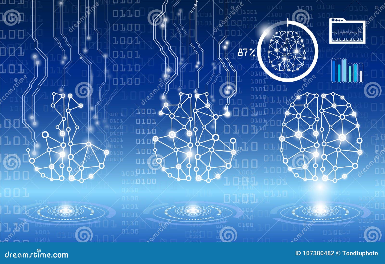 Abstract Background Technology Concept in Blue Light Stock Vector ...