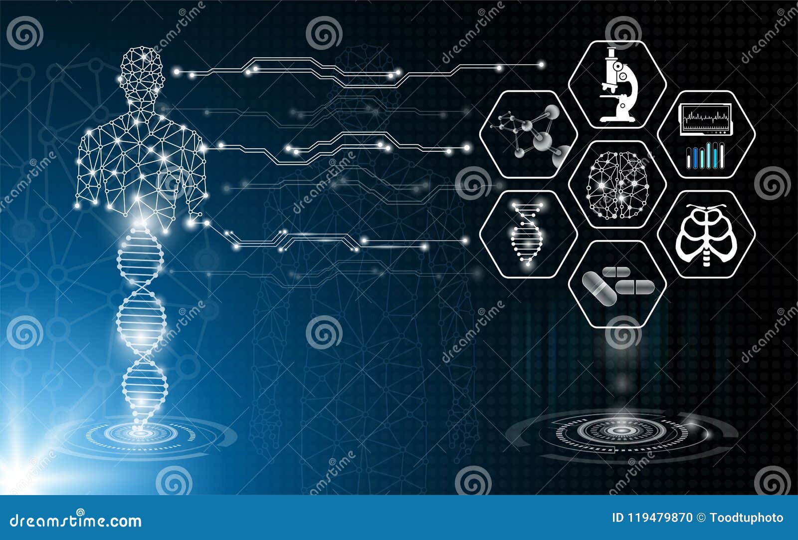 Abstract Background Technology Concept in Blue Light Stock Vector ...