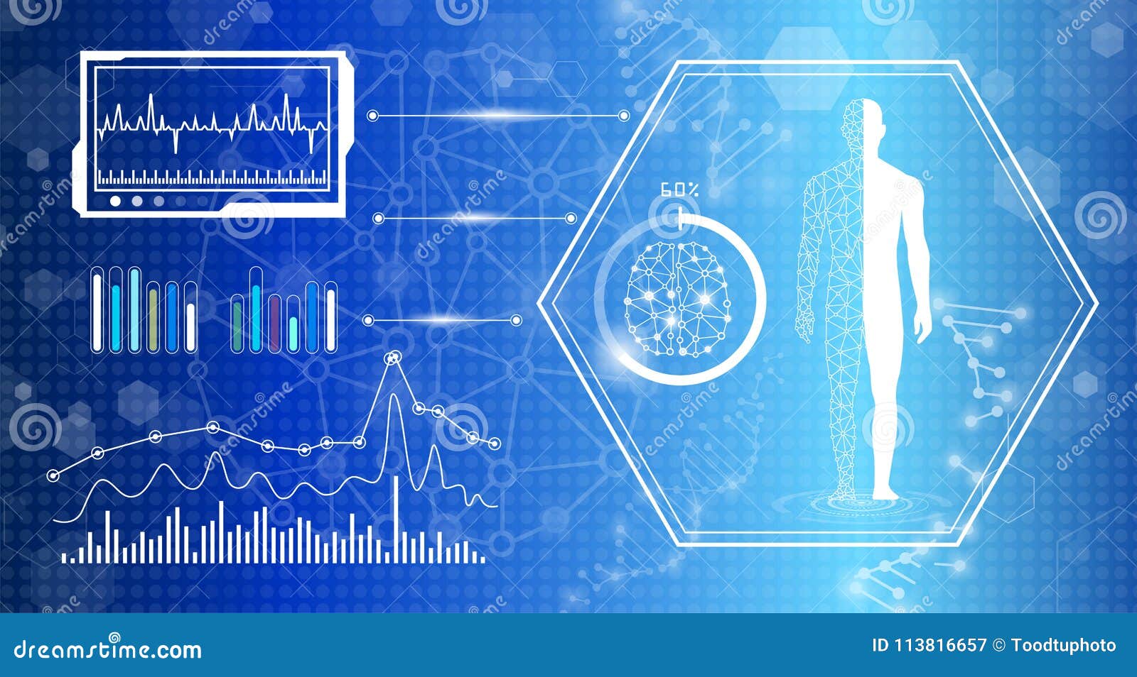 Abstract Background Technology Concept in Blue Light Stock Vector ...