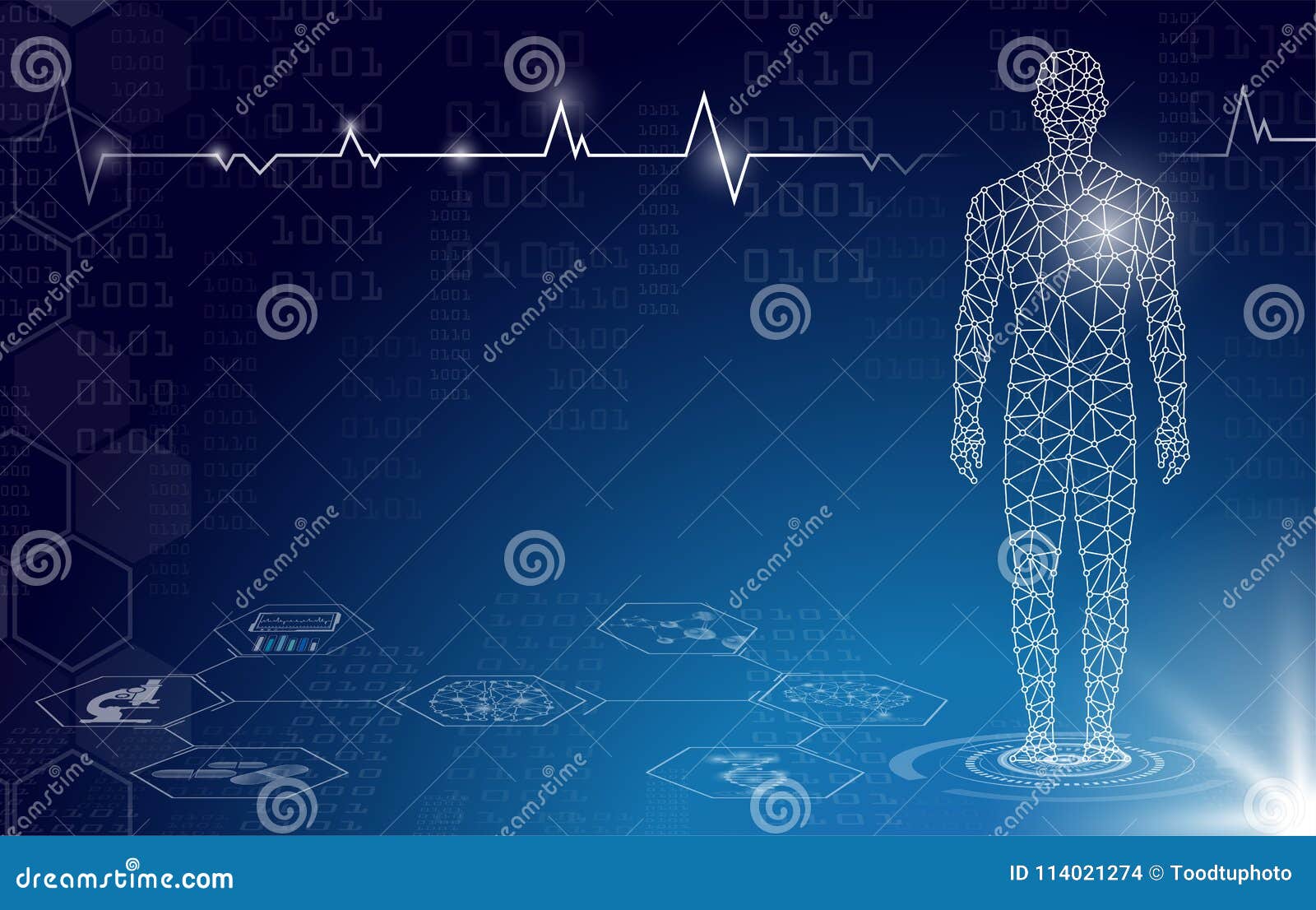 Abstract Background Technology Concept in Blue Light Stock Vector ...