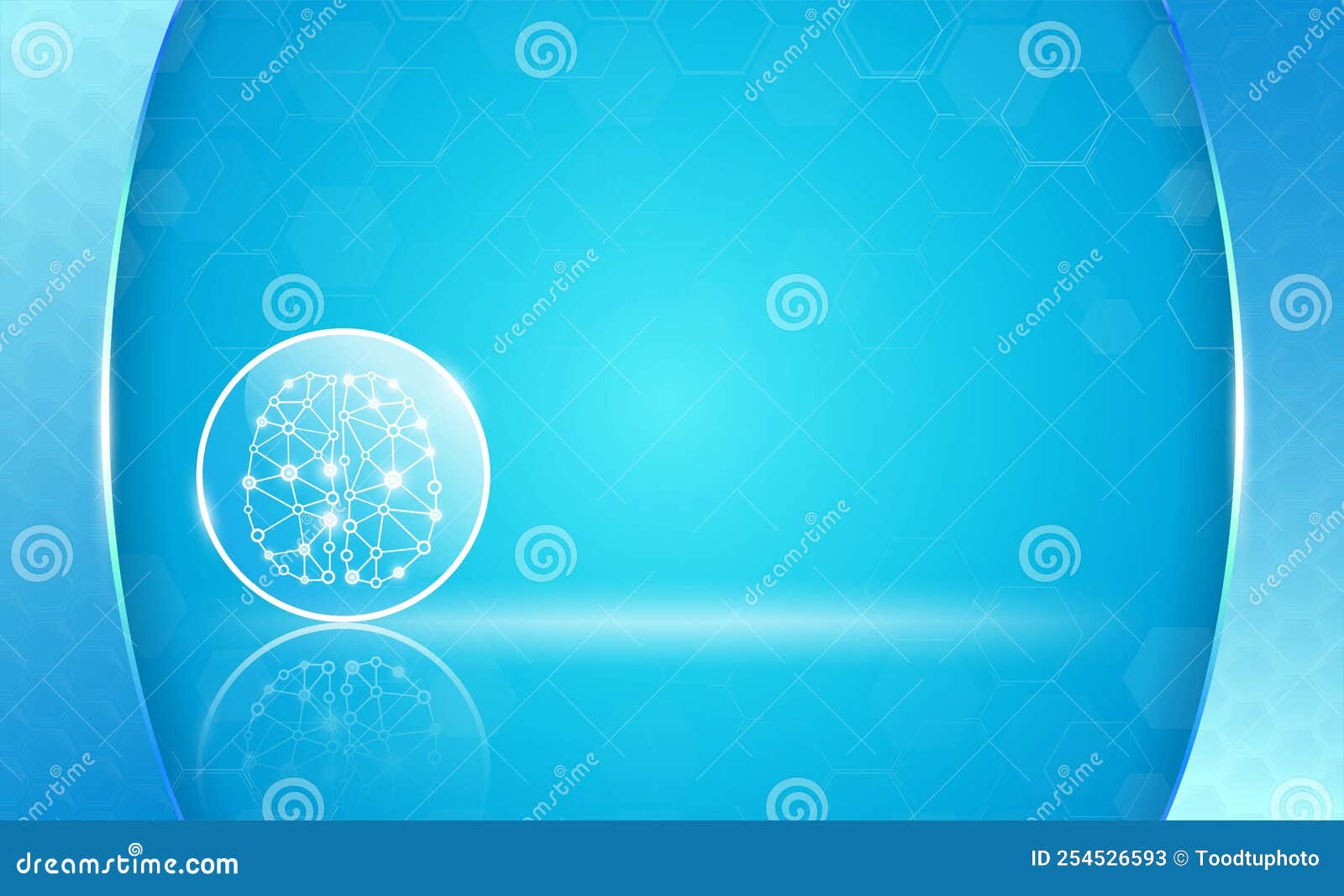 Abstract Background Technology Concept in Blue Light,brain and Human ...