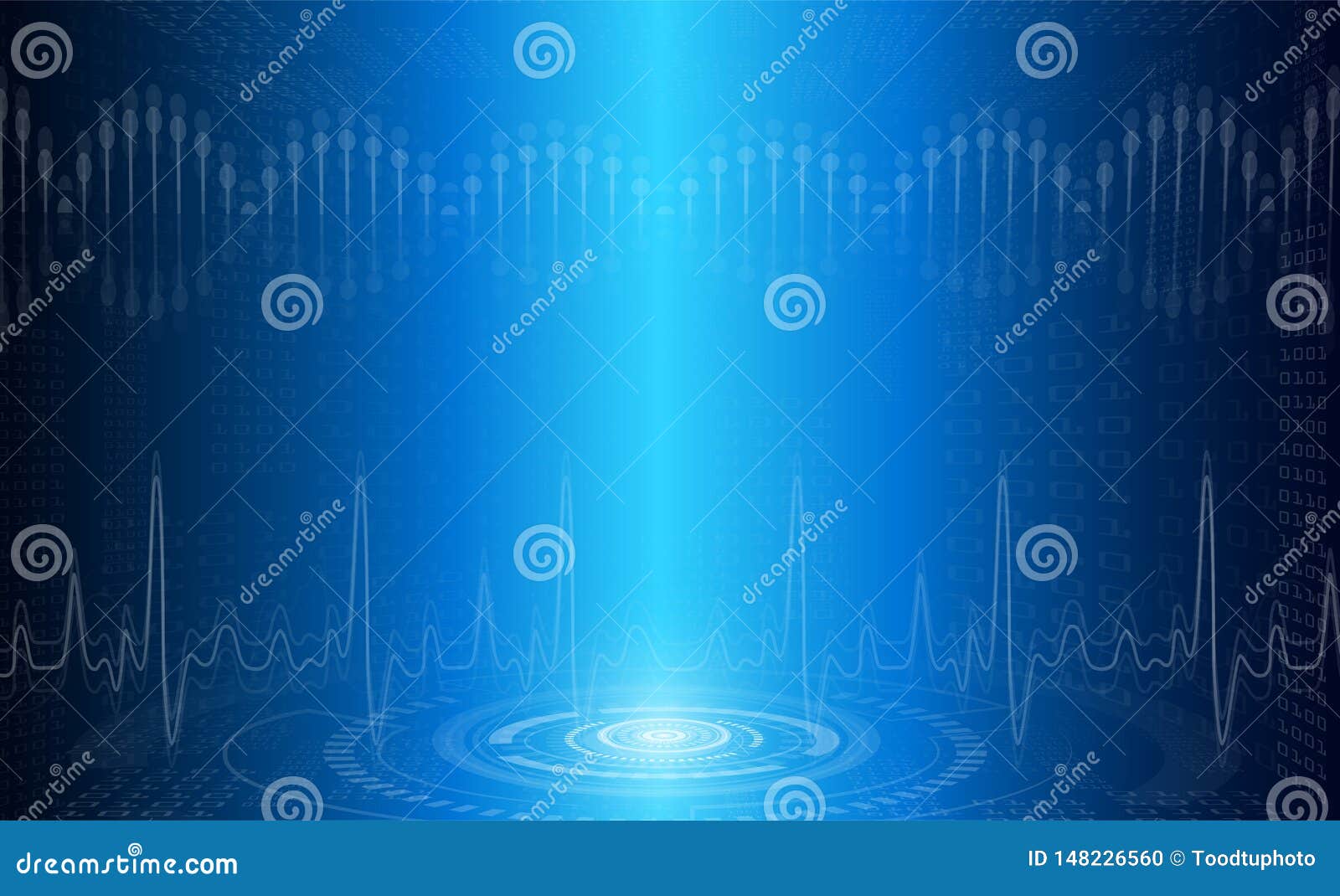 Abstract Background Technology Concept in Blue Light,brain and Human ...