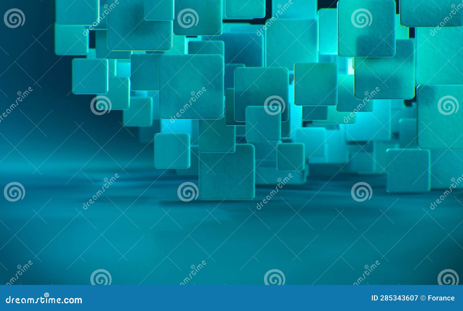 Abstract Background, Technology Concept, Blue Matte Squares on Dark ...