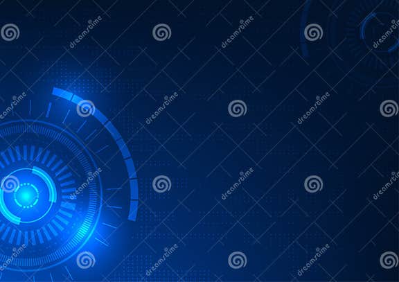 Abstract Background Technology, High Tech Technology Circle with Rectangular Elements ...