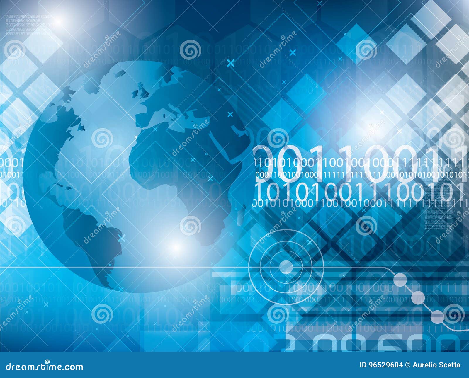 Abstract Background Technology World Map Stock Vector - Illustration of ...