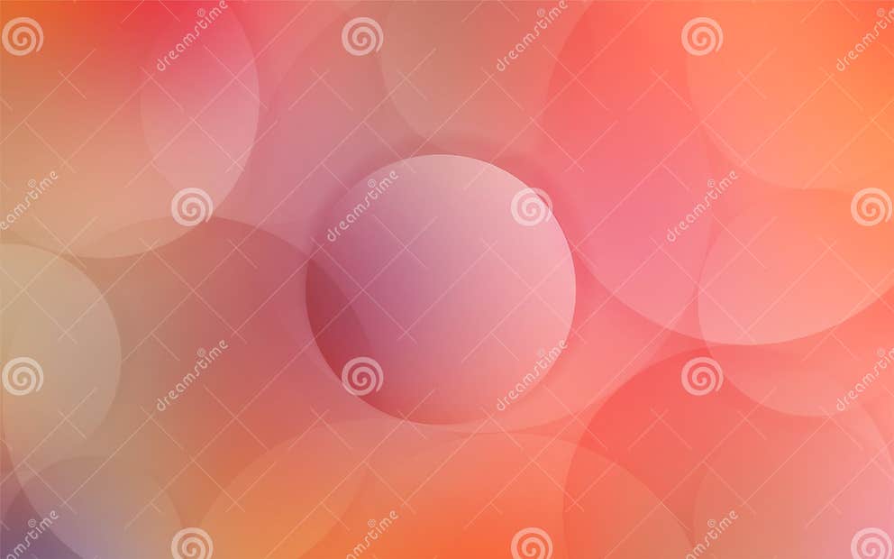 Vector Abstract Circles in Pastel Pink and Orange Gradient Background ...