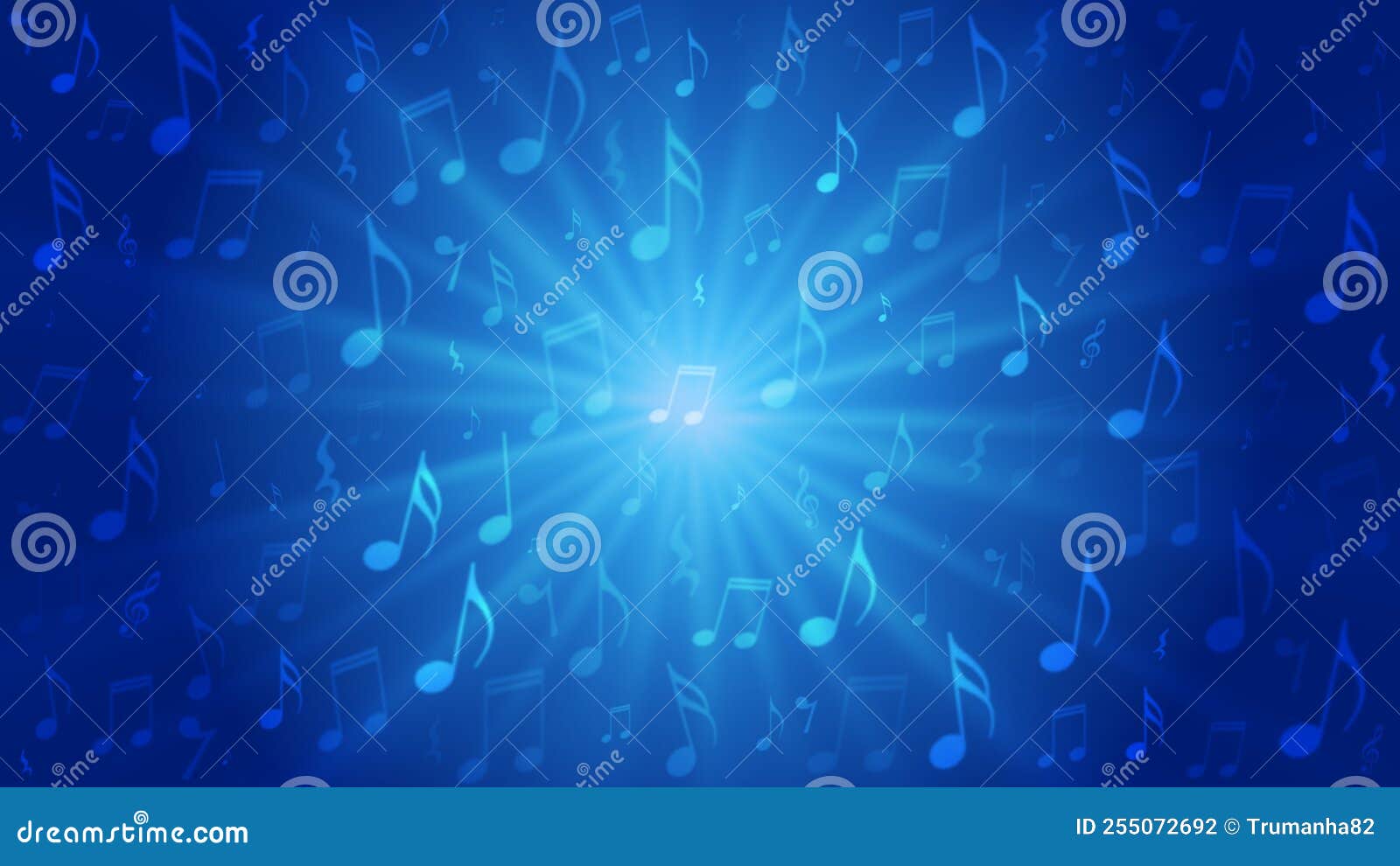 Vector Abstract Bright Light Beams and Blurry Music Notes Blast in ...