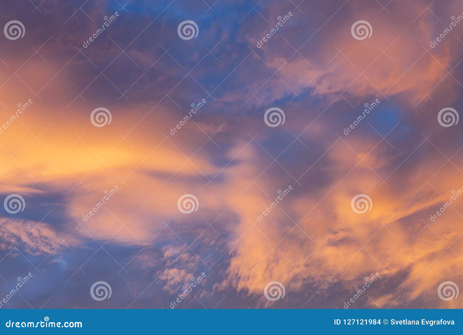 Abstract Background with a Texture of Clouds at Sunset. Heavenly Stock ...