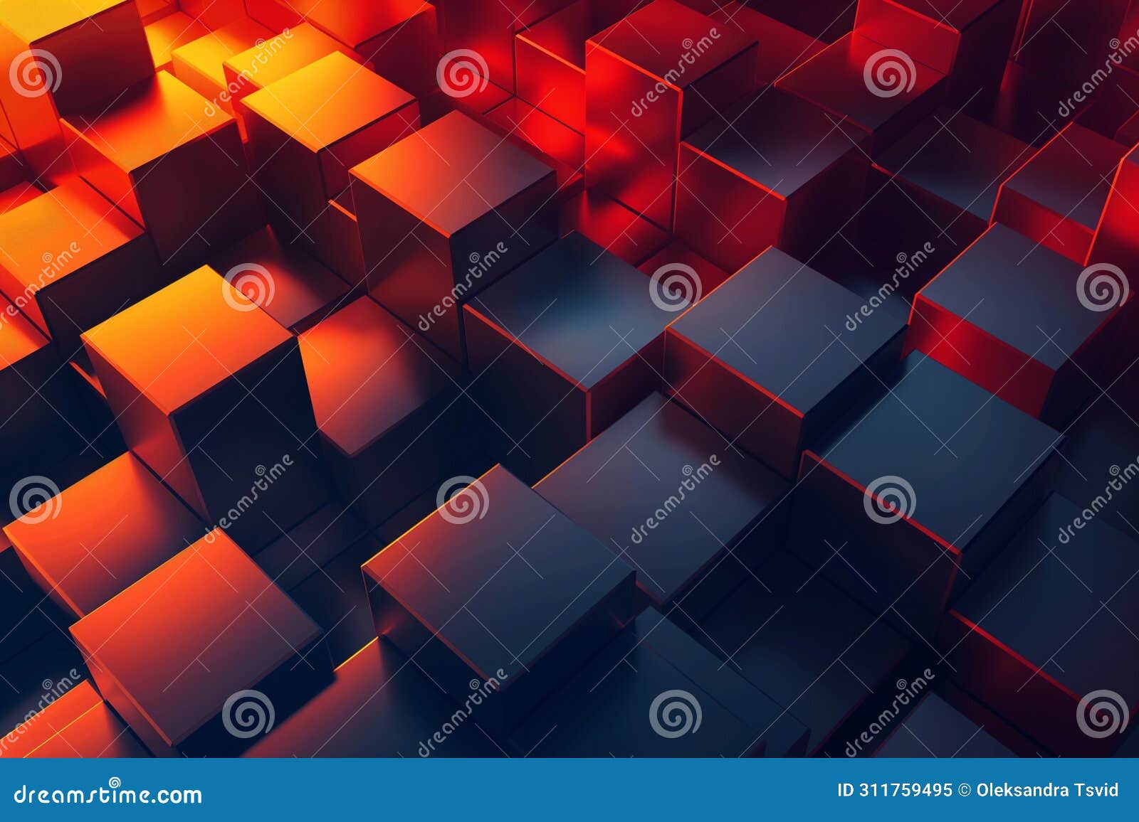 Abstract Background Texture Cubes in 3d Space, Simple Graphs, Deep Glow ...