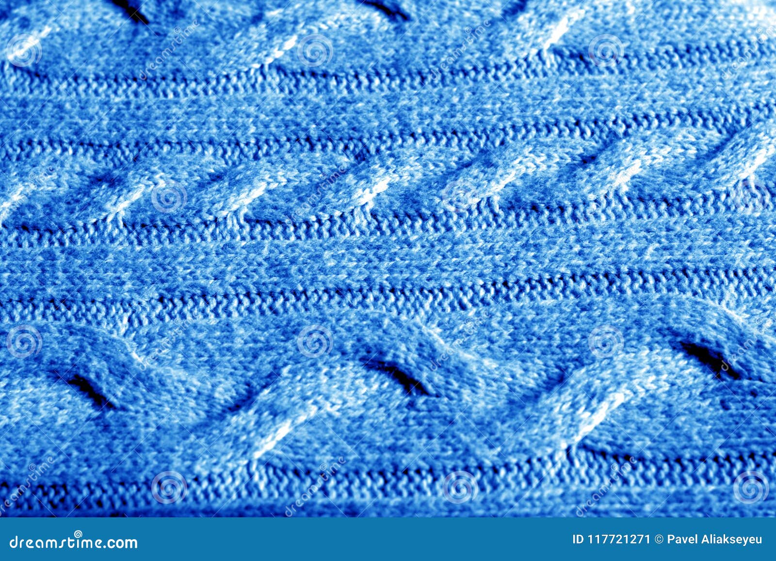 Knitting Pattern in Blue Color. Stock Image - Image of knitted ...