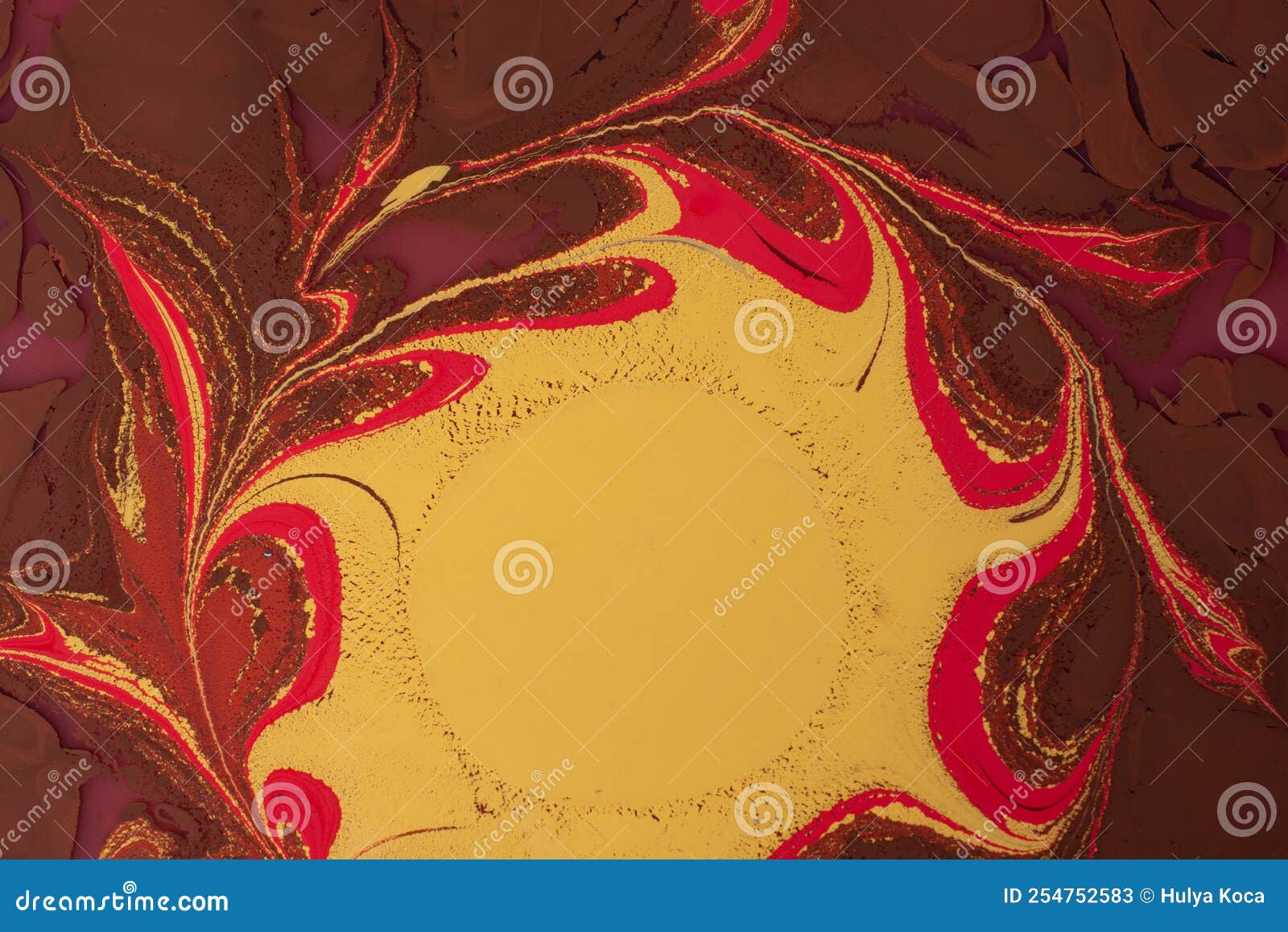 Abstract Background Texture with Ebru Marbling Painting with Floral ...