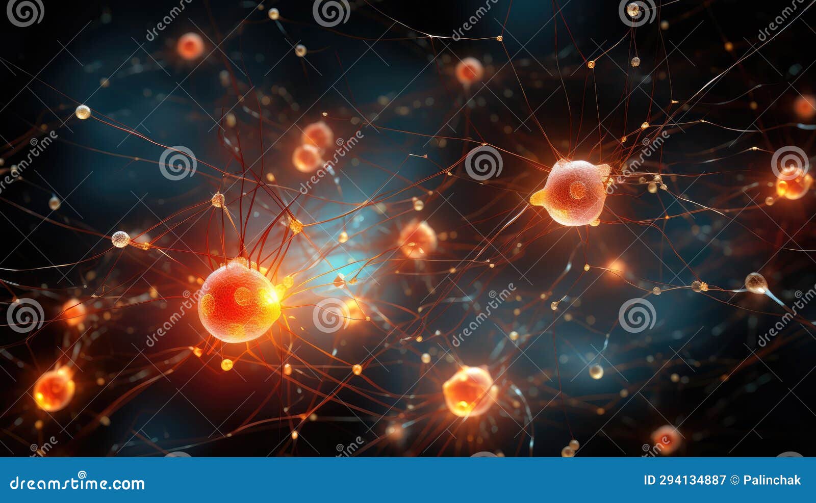 Abstract Background and Texture of Neurons and Neural Networks Stock ...