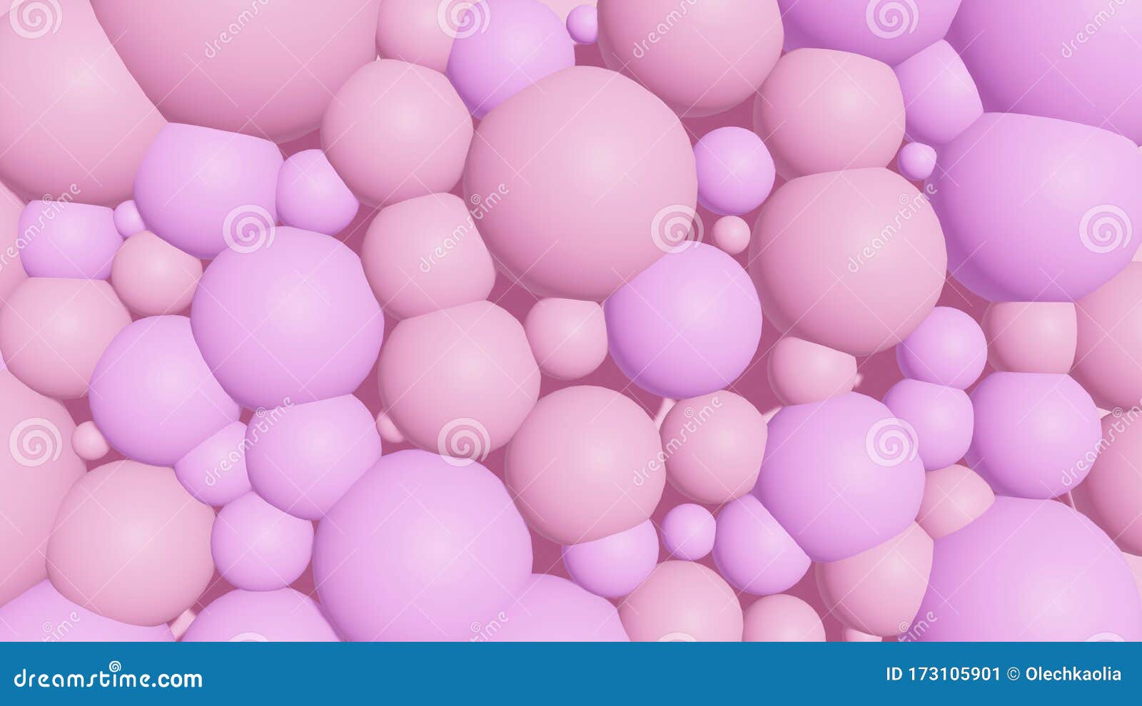 Abstract Background Texture with Pink Bubbles. 3d Render with ...