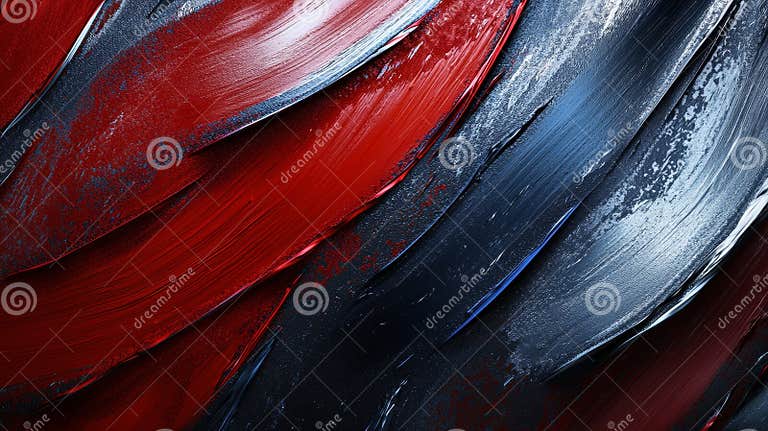 Abstract Background Texture of Red and Blue Metallic Paint Strokes ...