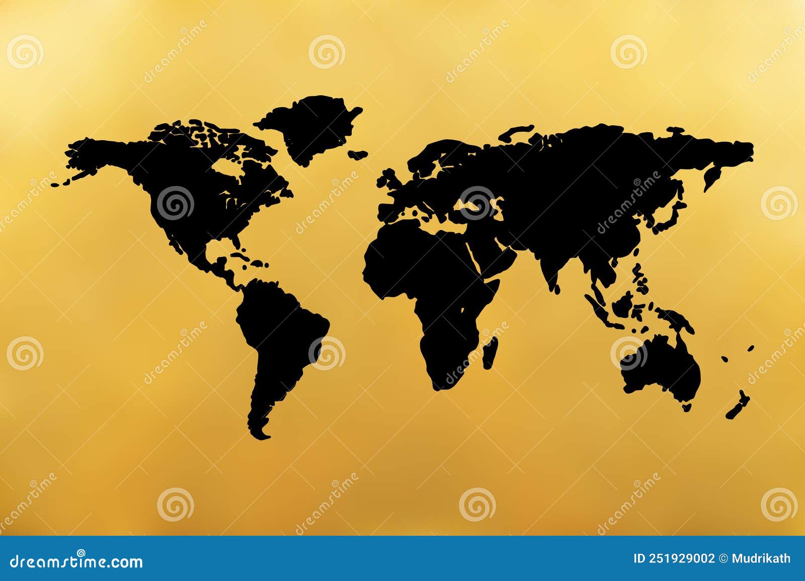 World Map with Golden Gradient Blurred Background Stock Illustration ...