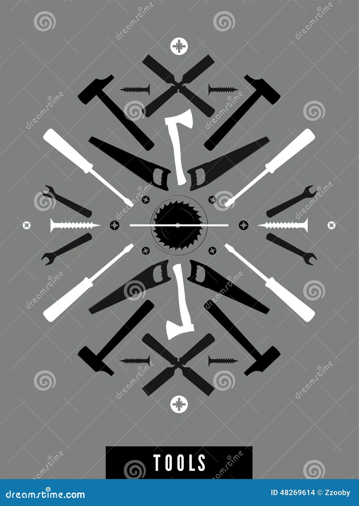 Abstract Background with Tools Stock Vector - Illustration of black ...