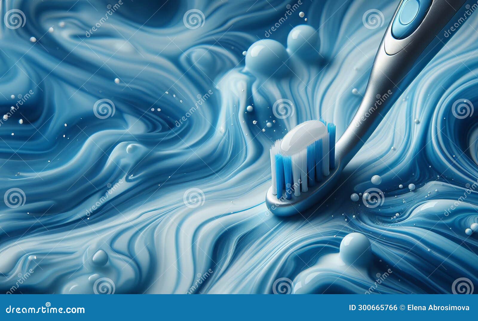 Abstract Background of a Toothbrush Sitting on Top of a Blue Liquid ...