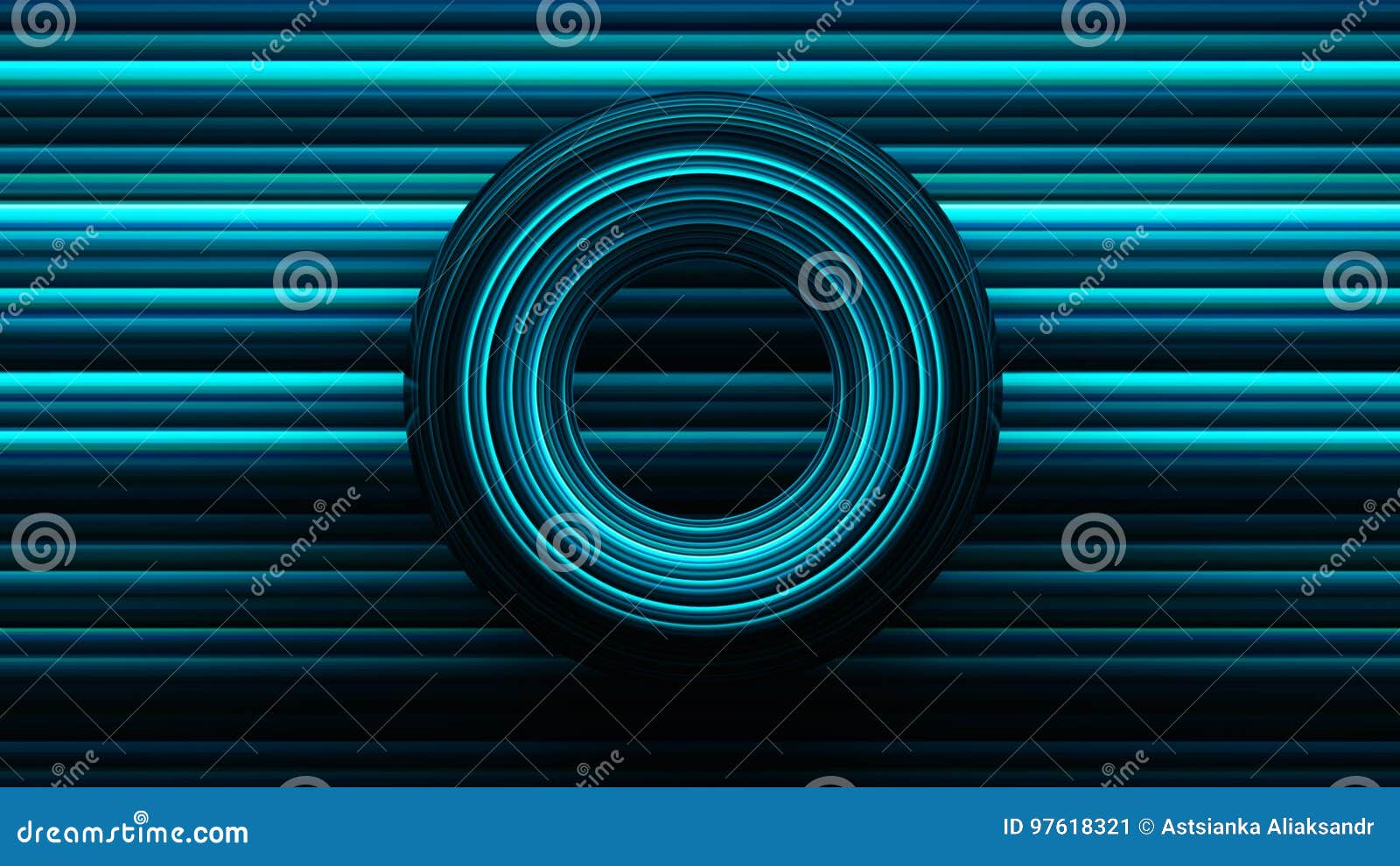 Abstract Background with Torus, 3D Rendering, Stretched Pixels T Stock ...